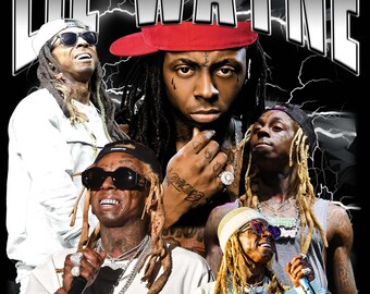 LIL WAYNE T Shirt Design, PNG Digital, Rapper Rap, Hiphop, Retro 90s ...