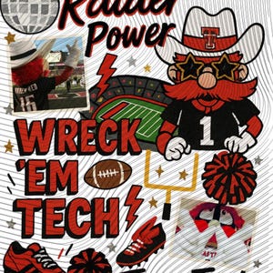 Texas Tech PNG | Raider Red Collage Digital Download | Wreck ’em Tech ...