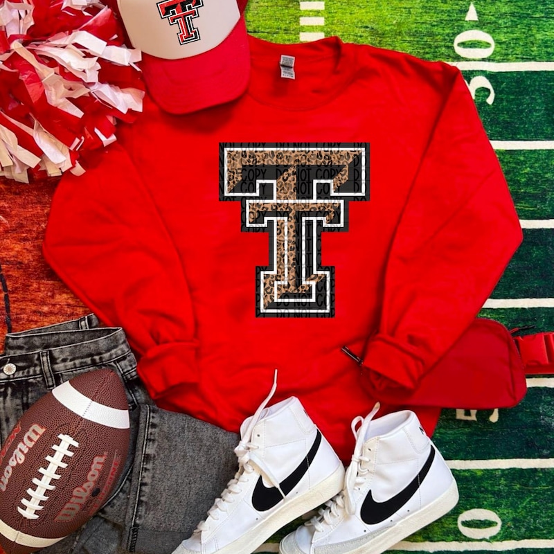 Texas Tech on Red Shirt - Etsy