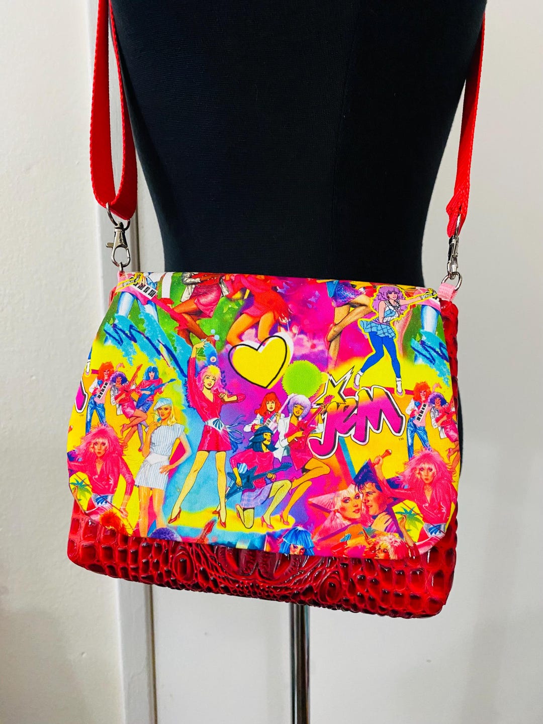 Jem and the Holograms 3D Embossed Croc Collage Flap Crossbody Bag - Etsy