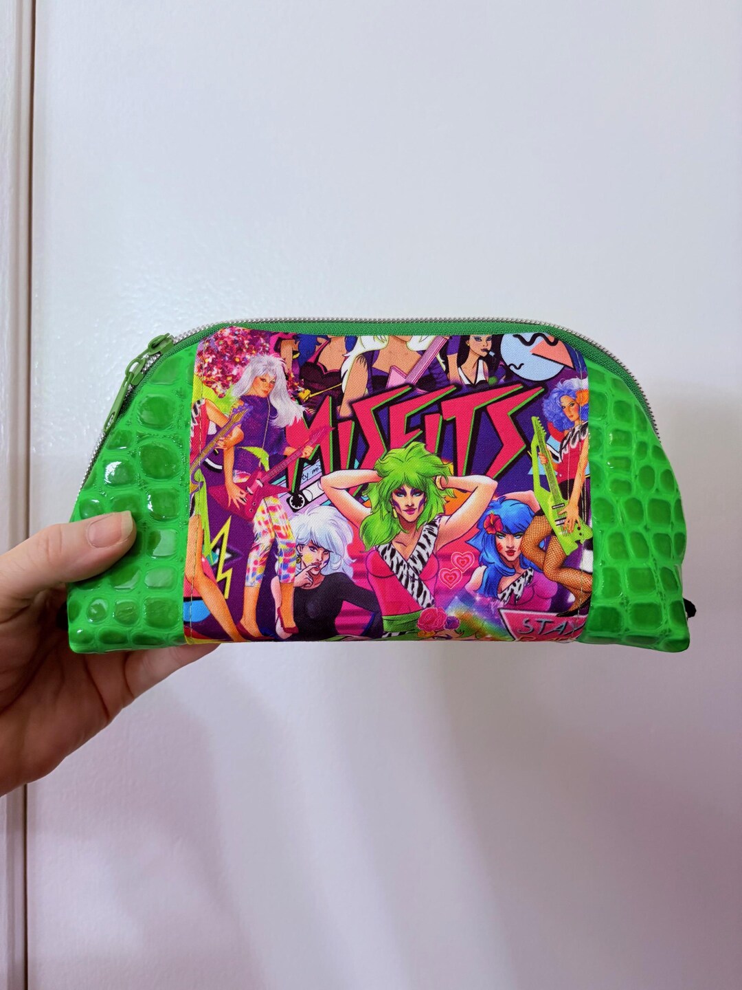 Misfits From Jem and the Holograms Croc Neon Green Curved Pouch 80’s ...