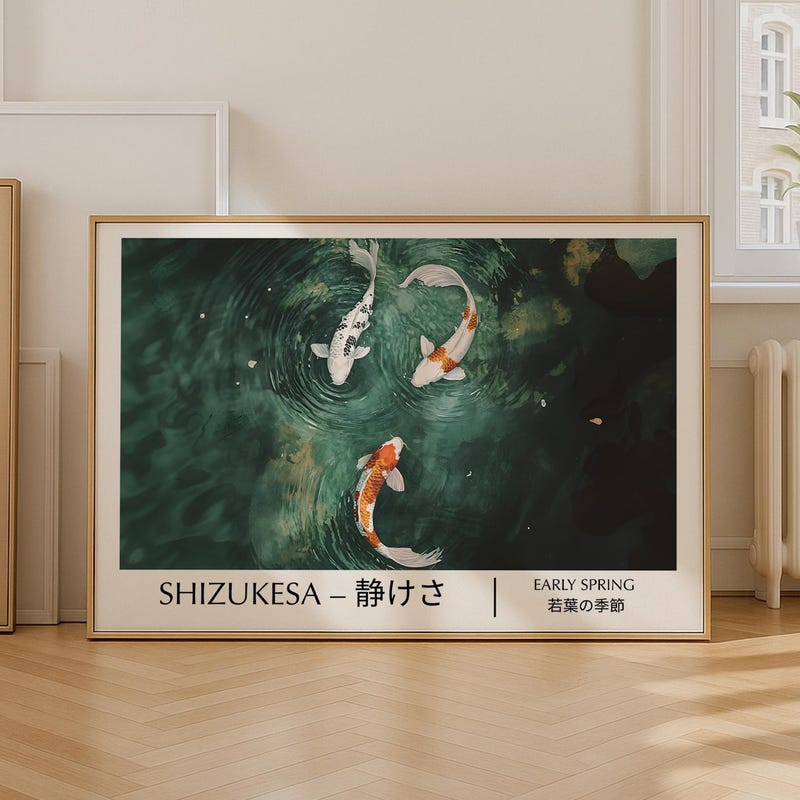 Japandi Koi Fish Wall Art - Etsy