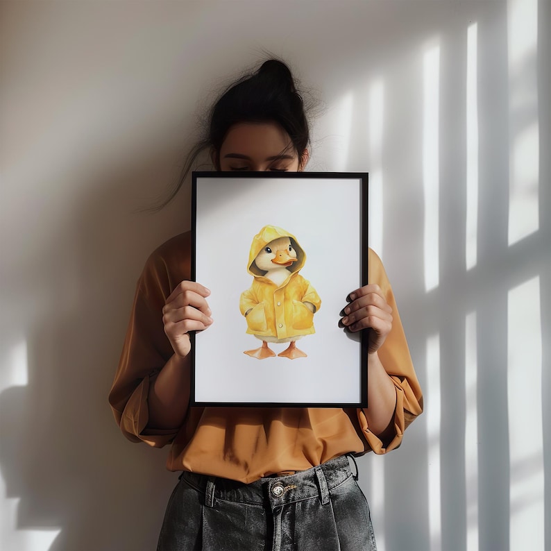 Nursery Set of 3 - Duck Print Nursery Wall Art - Cute Baby Room Decor ...