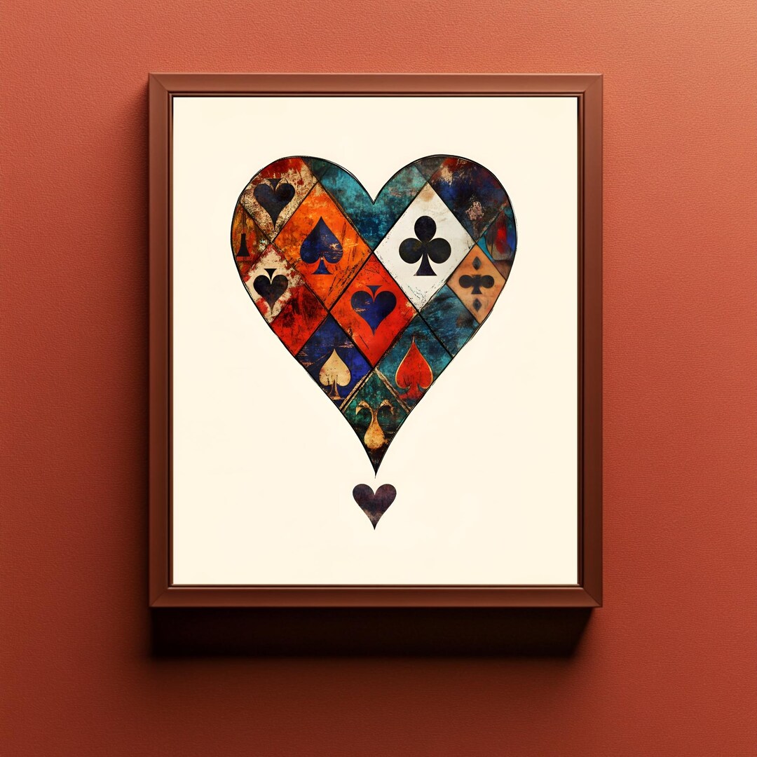 Playing Card Symbols Abstract Print - Aesthetic Large Wall Art ...