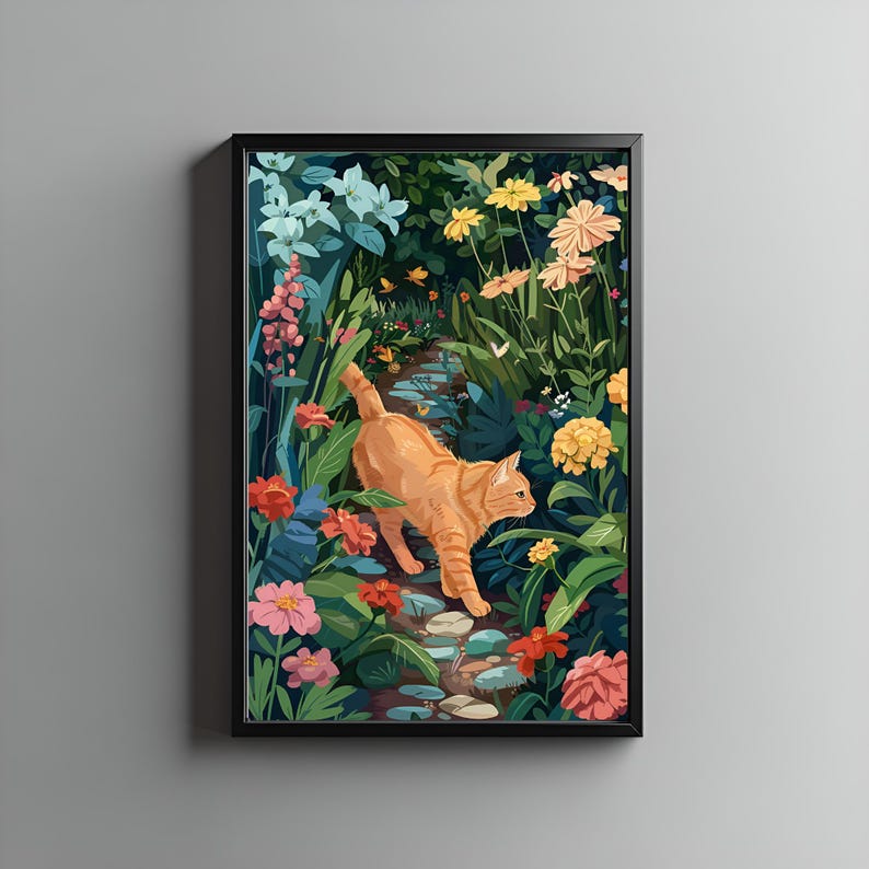 Cat Wall Art Cat Poster Printable Art Home Decor Digital Prints Posters ...
