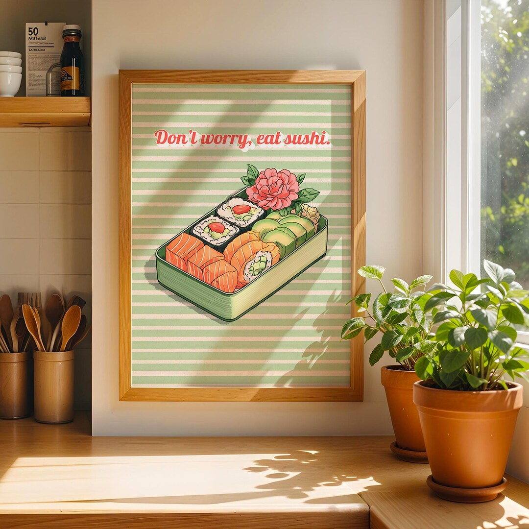 Japanese Kitchen Wall Art, Sushi Poster, Food Wall Art, Japanese Wall ...