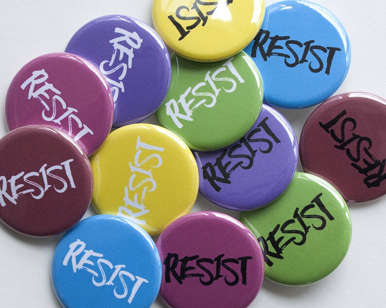 Resist Pins 1.25 inch Pinback Buttons | Etsy