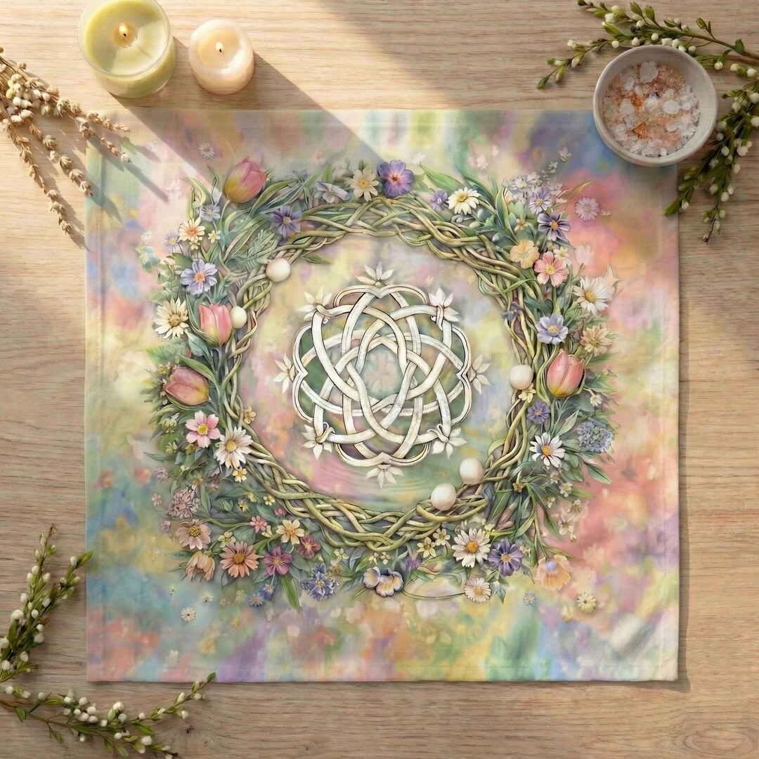 Ostara Altar Cloth | Celtic Knot Spring Equinox Pagan Ritual Decor - Etsy