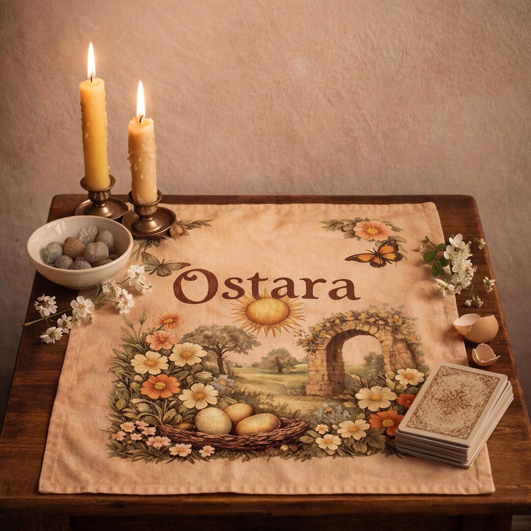 Ostara Altar Cloth for Pagan Rituals Tarot Cloth Vintage Sabbat Decor ...