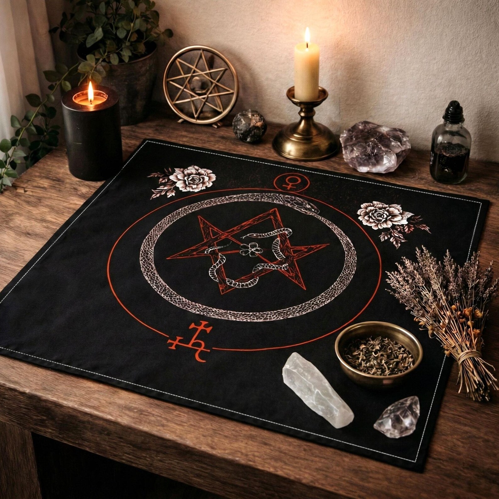 Lilith Altar Cloth Venus Sigil | Dark Goddess Decor | Feminine Tarot ...