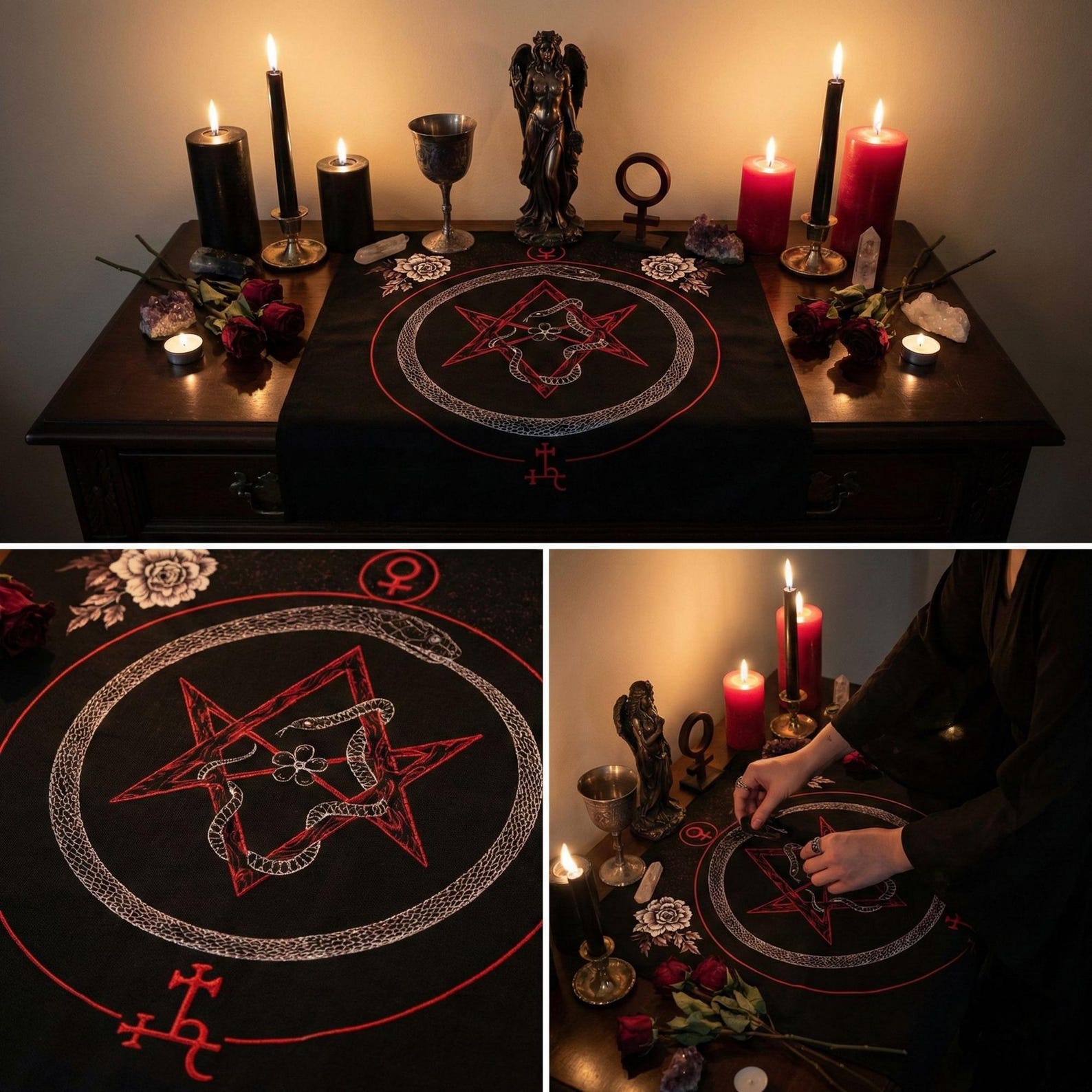 Lilith Altar Cloth Venus Sigil | Dark Goddess Decor | Feminine Tarot ...