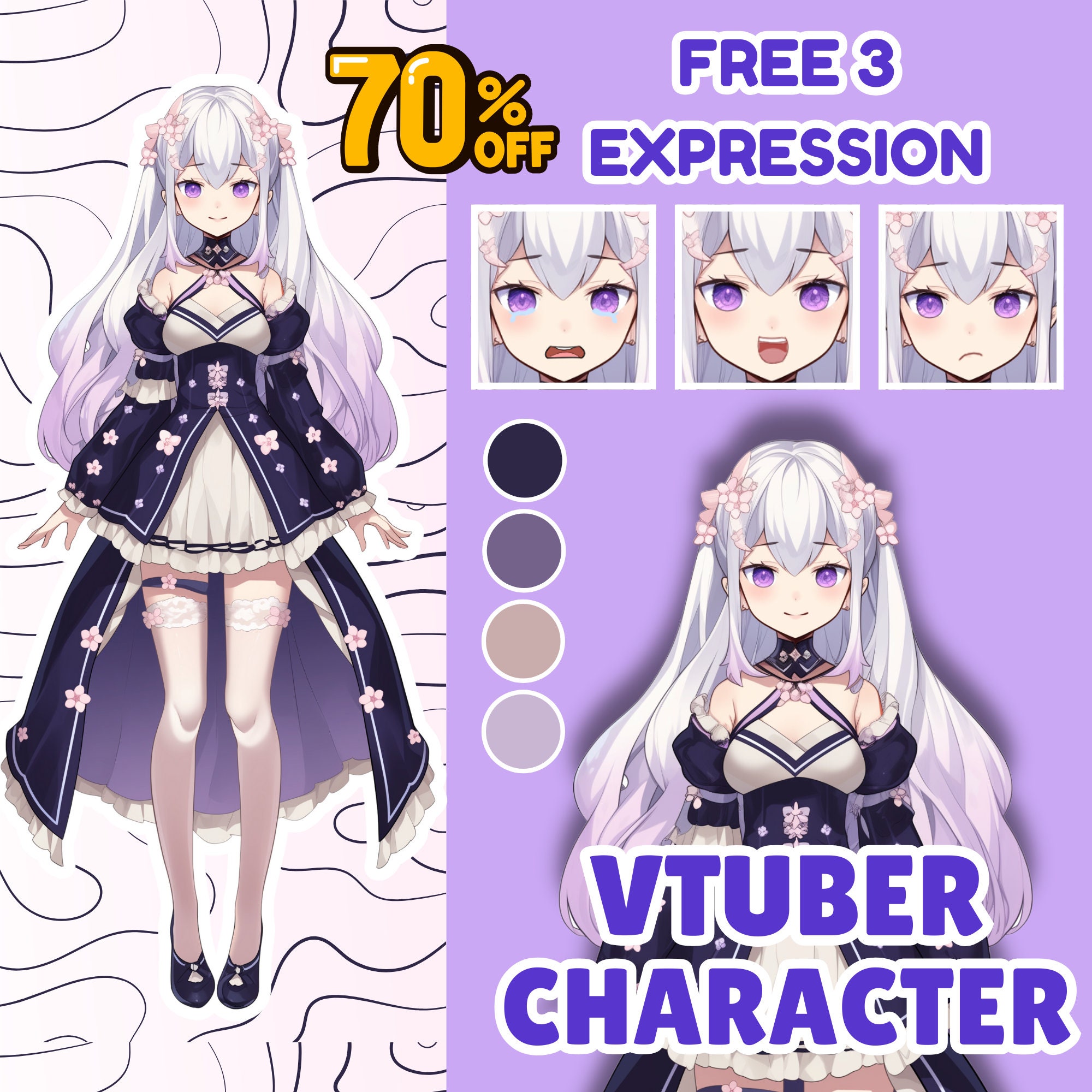 Custom Live2d Vtuber Commission Vtuber Assets Vtuber Rigging Live2d Model Commission Pngtuber ...