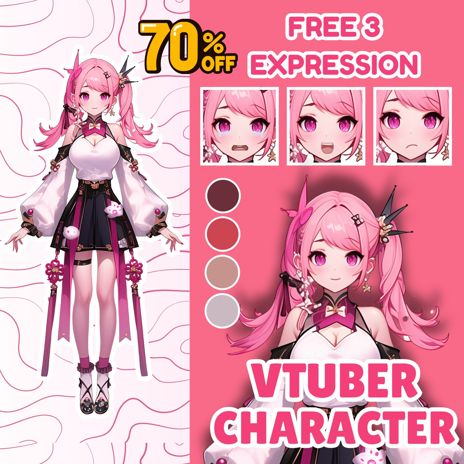 Custom Live2d Vtuber Commission Vtuber Assets Vtuber Rigging Live2d ...