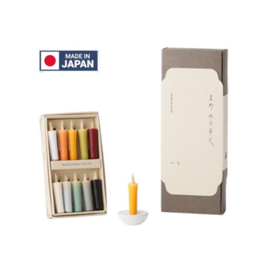 Japanese Colourful Rice Wax Candle Gift Set, 10. Organic Rice Wax ...