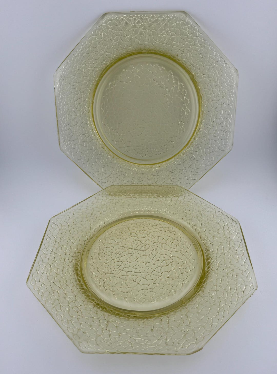 Vintage Depression Glass LE Smith Crackle Glass Plates - Etsy