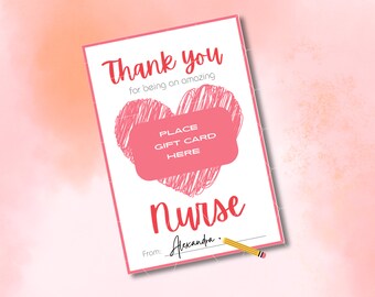 Nurse Appreciation Gift Card Holder, Printable Gift for Nurse, Nurse ...