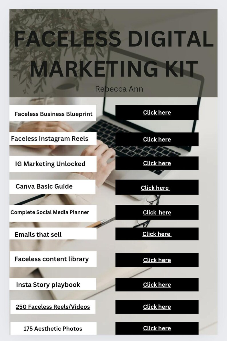 Faceless Digital Marketing Kit - Etsy