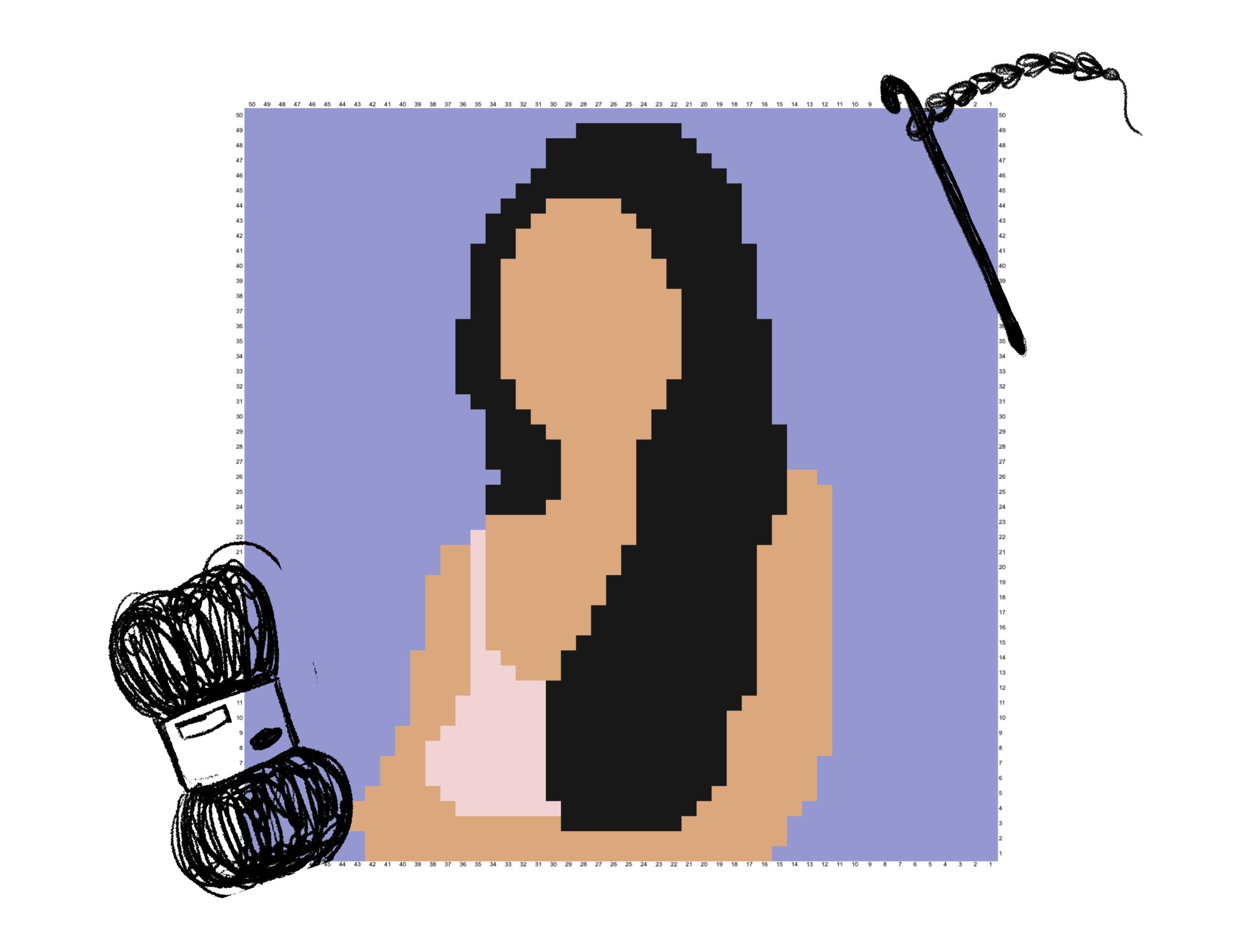 Olivia Rodrigo Sour Album Cover Crochet Pattern for Tapestry Crochet ...