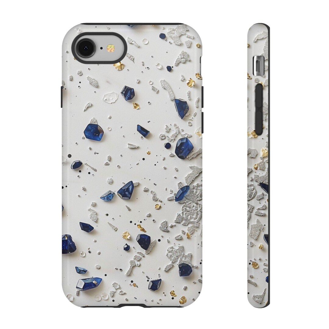 September Birth Stones Blue Sapphires Gems, With Silver and Gold Flakes ...