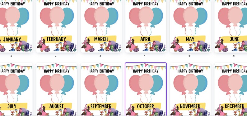 Inside Out Classroom Birthday Months - Etsy