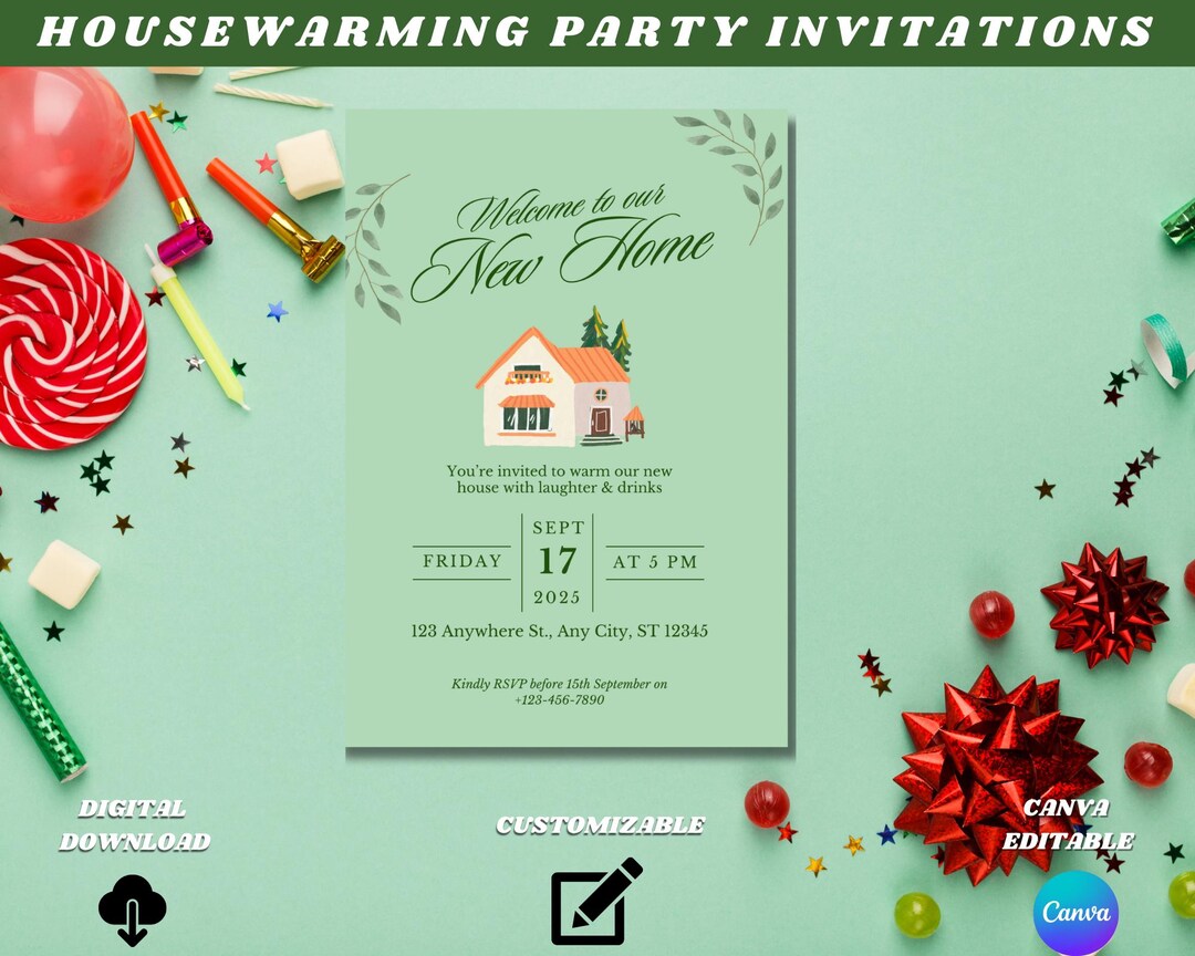 Editable Housewarming Invitation, Welcome Home Invitation, Printable ...