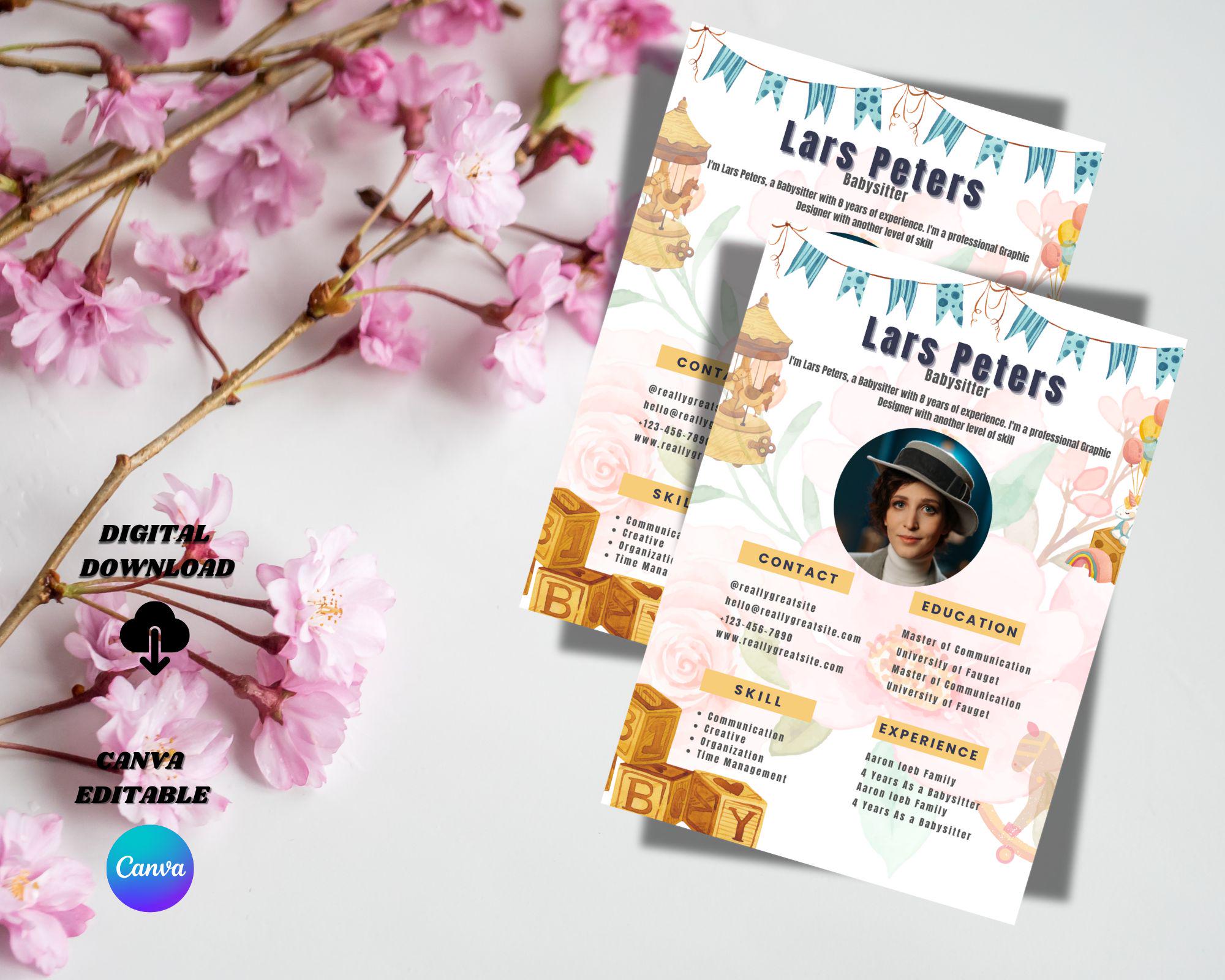 Editable Babysitter Flyer Template | Childcare & Nanny Services ...