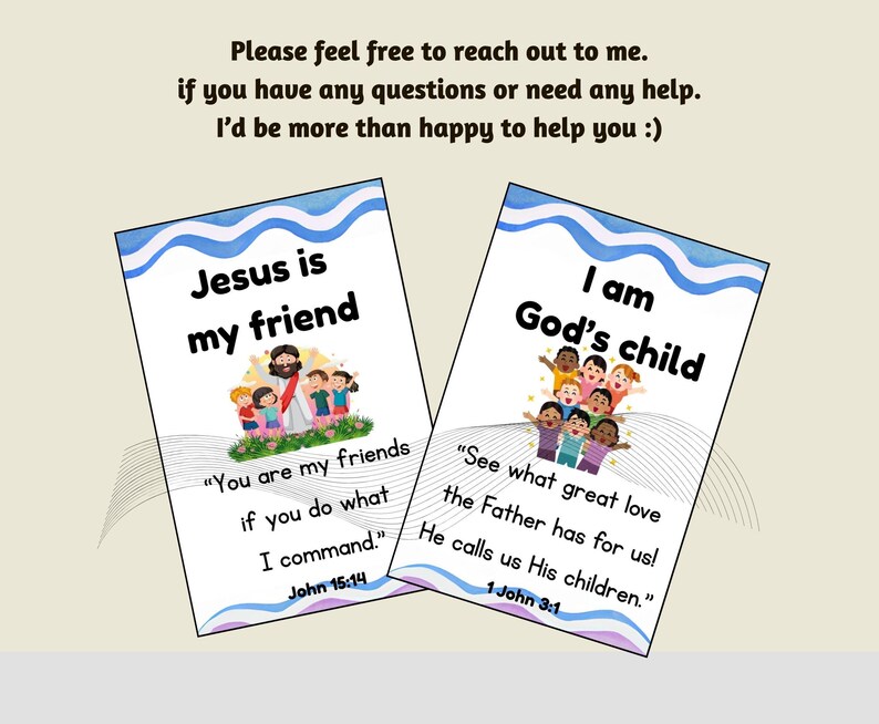Christian Affirmation Flashcards for Kids: Bible Verse Cards (printable ...