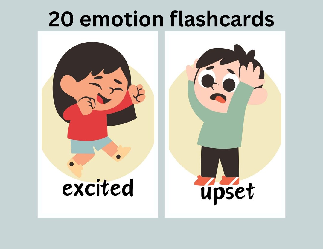 Feelings Flash Cards, Emotions Chart, Montessori Materials, Homeschool ...