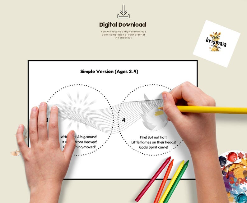 Pentecost Bible Craft for Kids • Holy Spirit Sunday School Activity • A ...