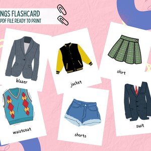 Clothing Flash Cards for Preschool and Special Needs Children Printable ...