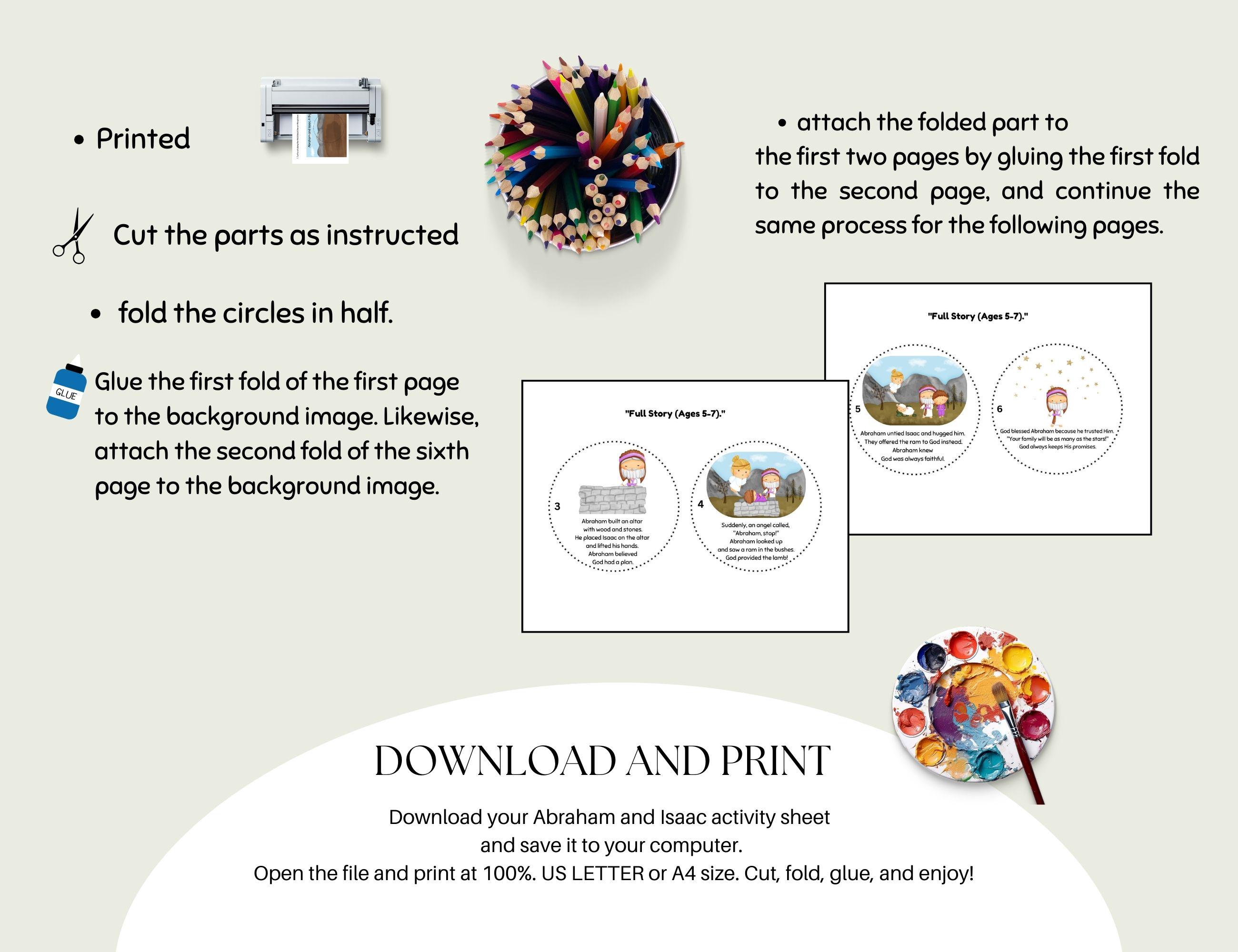Abraham and Isaac Bible Story Craft: Printable Christian Activity (PDF ...