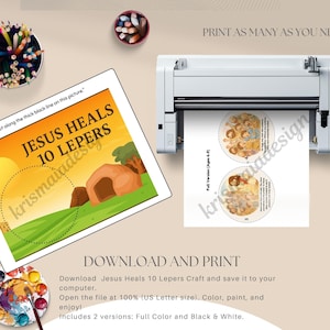 Jesus Heals 10 Lepers Bible Story Craft: Sunday School Printable (PDF ...