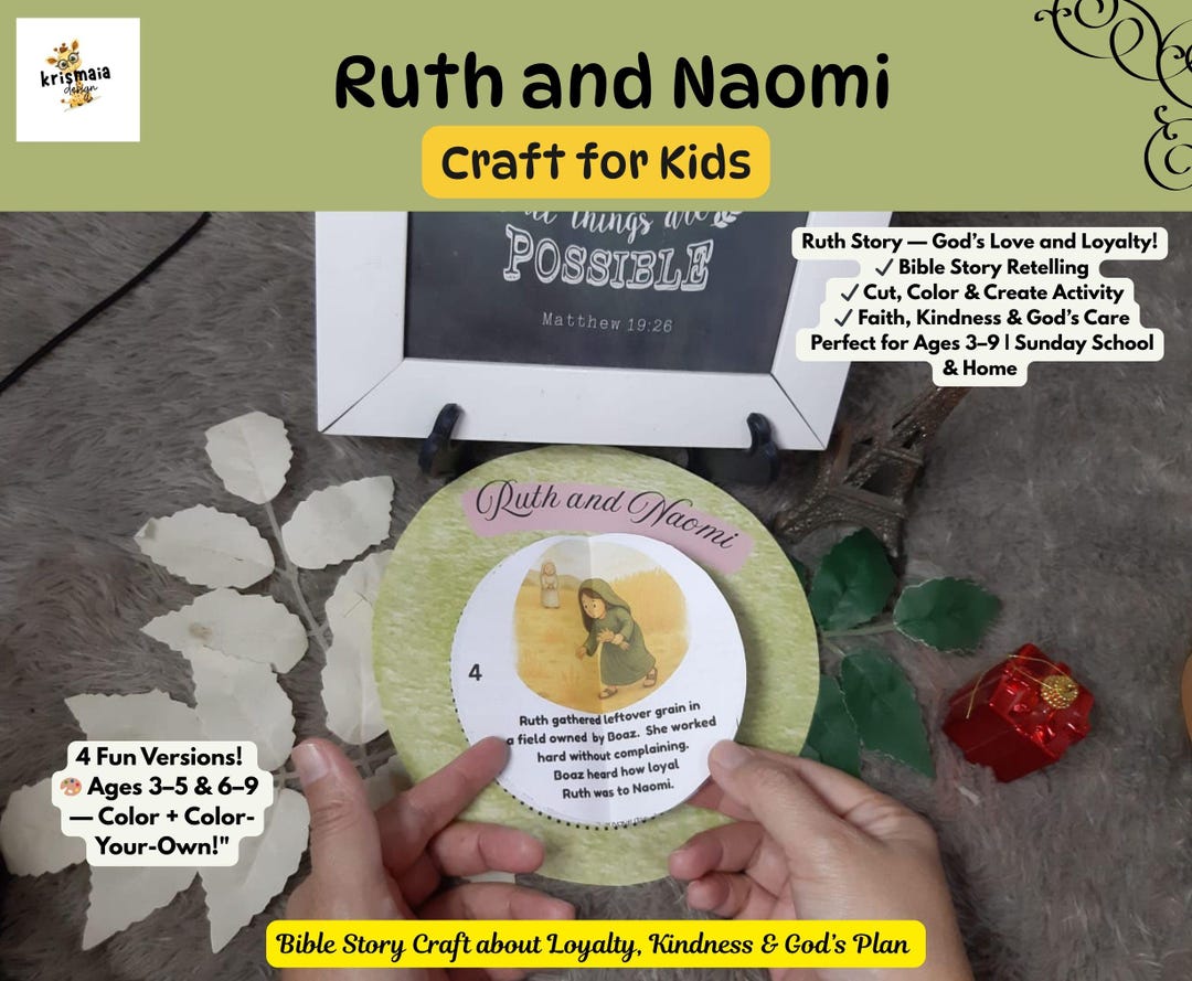 Ruth and Naomi Bible Story Craft – Kindness Activity (ages 3-9 PDF) - Etsy