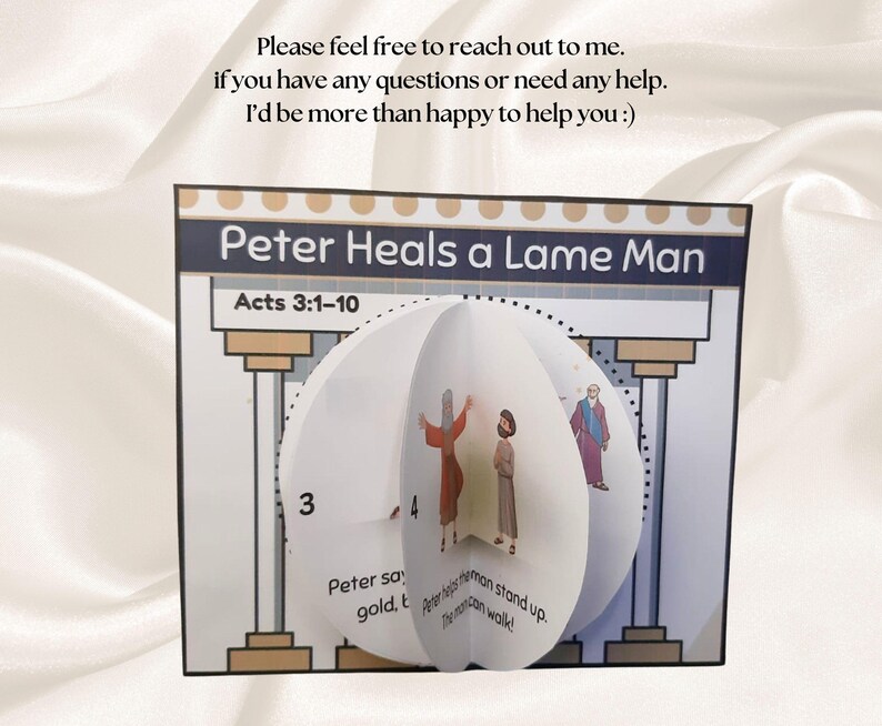Peter Heals Lame Man Bible Story Craft, Kids Printable Circle Book (PDF ...