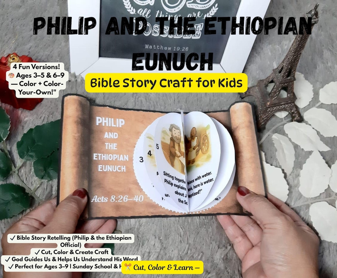 Philip and the Ethiopian Eunuch Bible Story Craft and Coloring Page ...