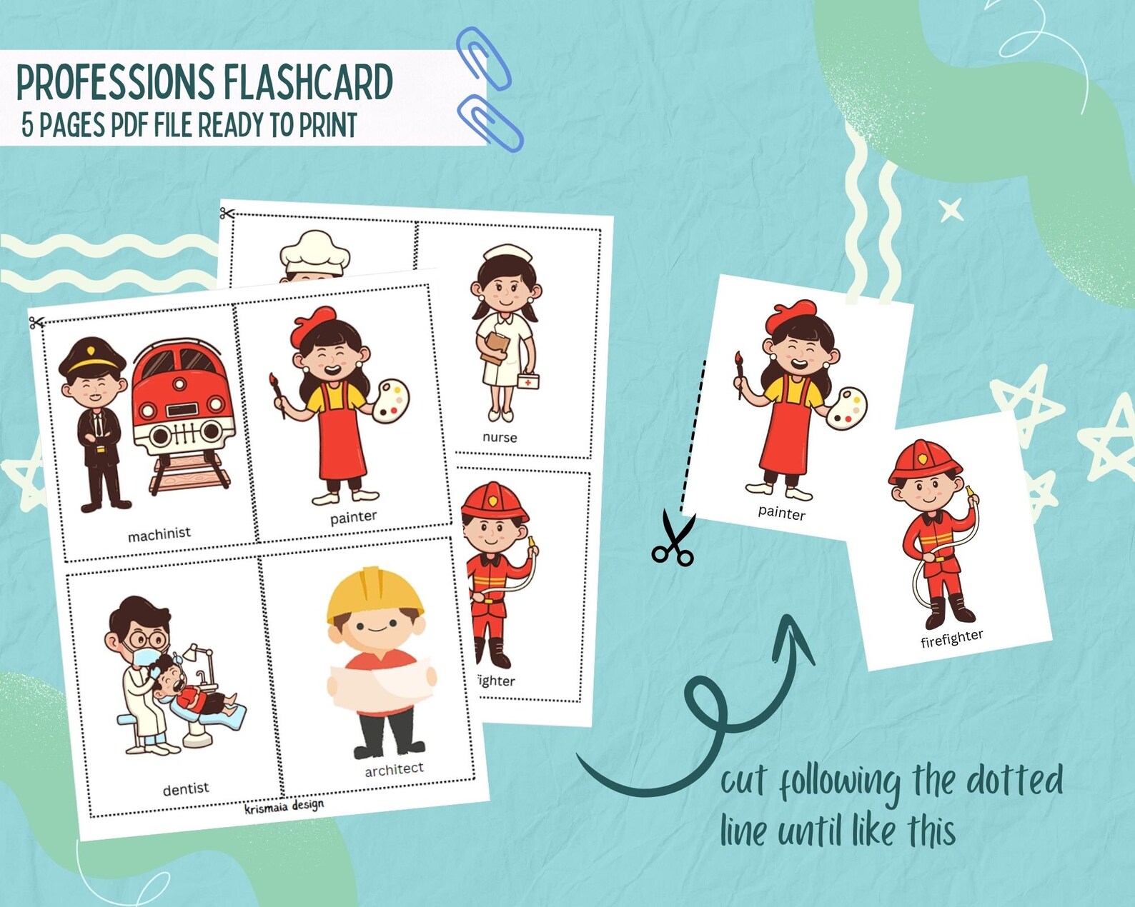 Printable Profession Flashcards for Kids 20 Ready to Print Flashcards ...