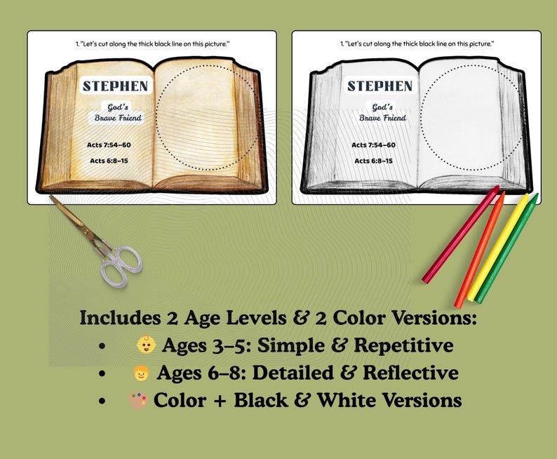 Stephen's Story Bible Craft: Christian Printable Activity Book (ages 3 ...