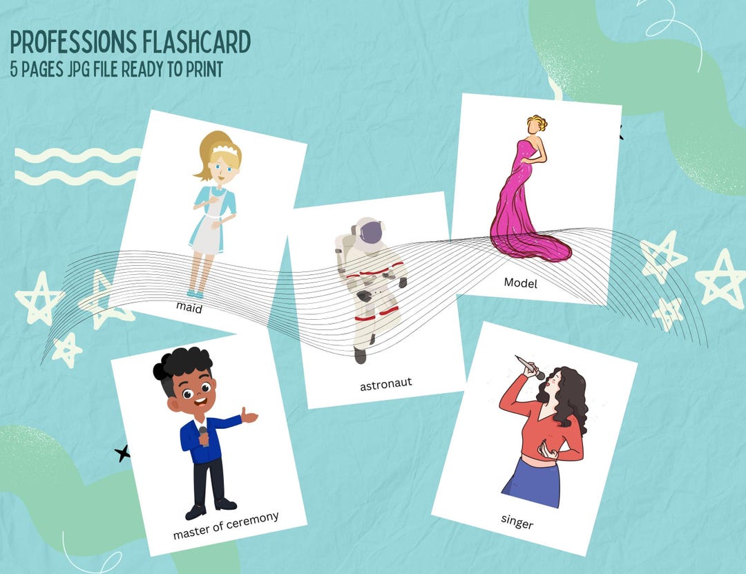 20 Professions Flashcards / Occupations, Job Image Cards for Kids ...