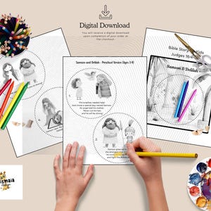 Samson and Delilah Bible Story Book: Printable Sunday School Craft (PDF ...