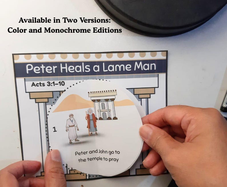 Peter Heals a Lame Man Bible Story Craft for Kids Printable Circle Book ...