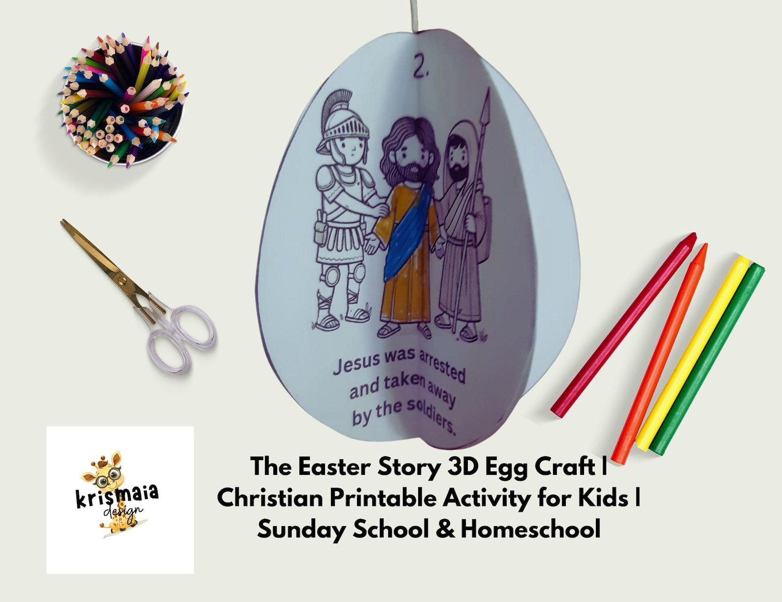 Easter Story 3D Egg Craft: Christian Kids Activity (PDF Printable) - Etsy