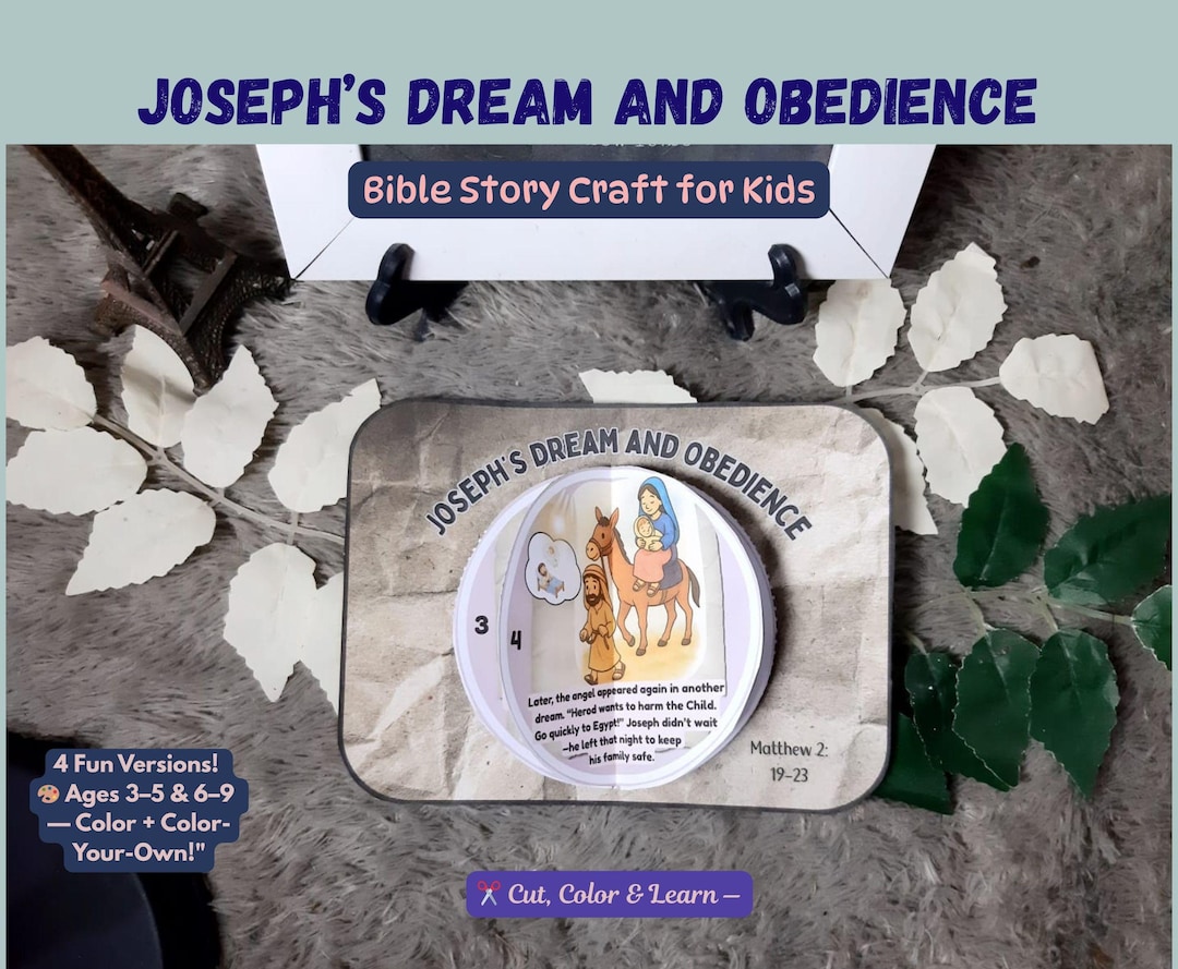 Joseph’s Dream and Obedience Bible Craft: Sunday School Activity (PDF ...