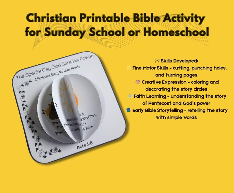 Pentecost Story Circle Book: Holy Spirit Sunday School Craft (printable ...