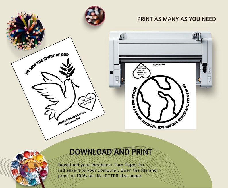 Pentecost Torn Paper Craft: Holy Spirit Sunday School Activity (digital ...