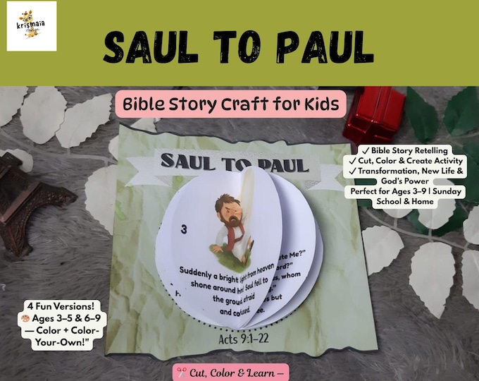 Printable Saul to Paul Cootie Catcher, Kids Bible Story Q&A Game ...