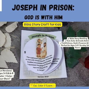 Joseph in Prison Bible Story Craft: Printable Sunday School Activity ...