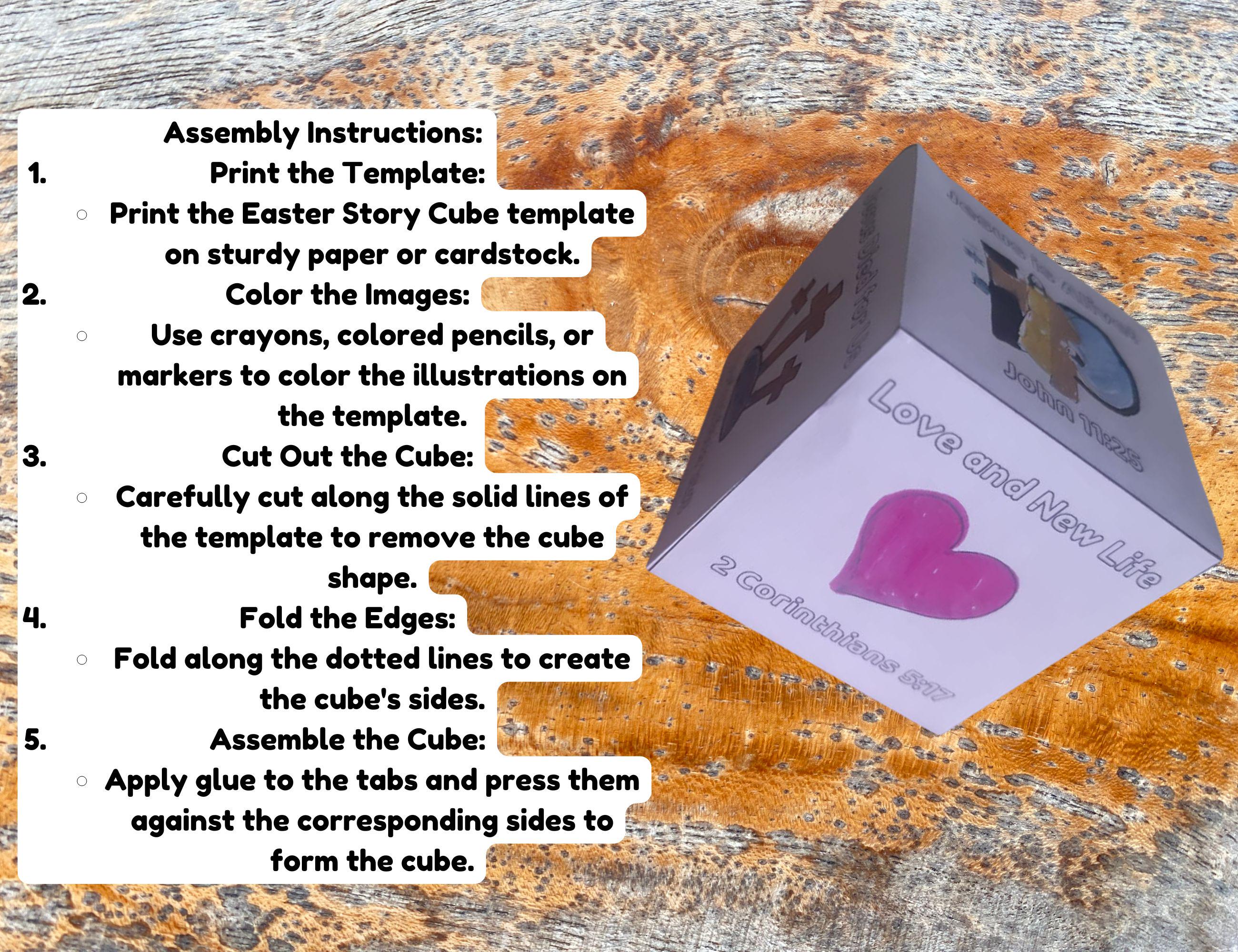 Easter Story Cube Craft Kit: Printable Bible Activity (PDF) - Etsy