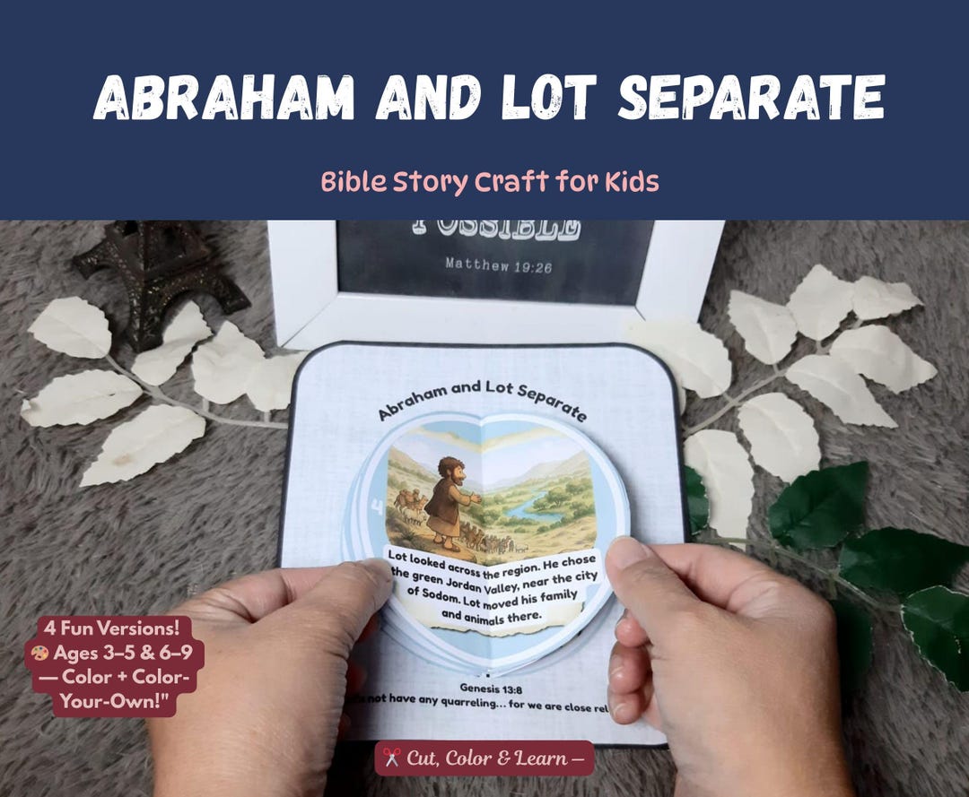 Abraham and Lot Separate Craft: Bible Story Circle Book (PDF Download ...