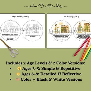 Joseph and His Brothers Bible Story Craft: Cut & Color Activity (PDF ...