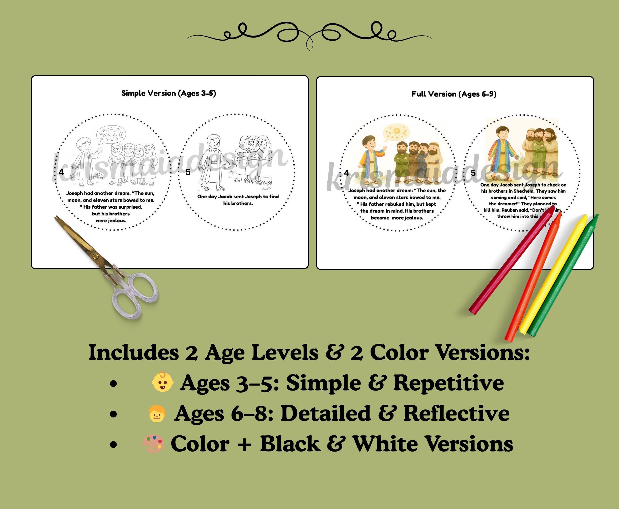 Joseph and His Brothers Bible Story Craft: Cut & Color Activity (PDF ...